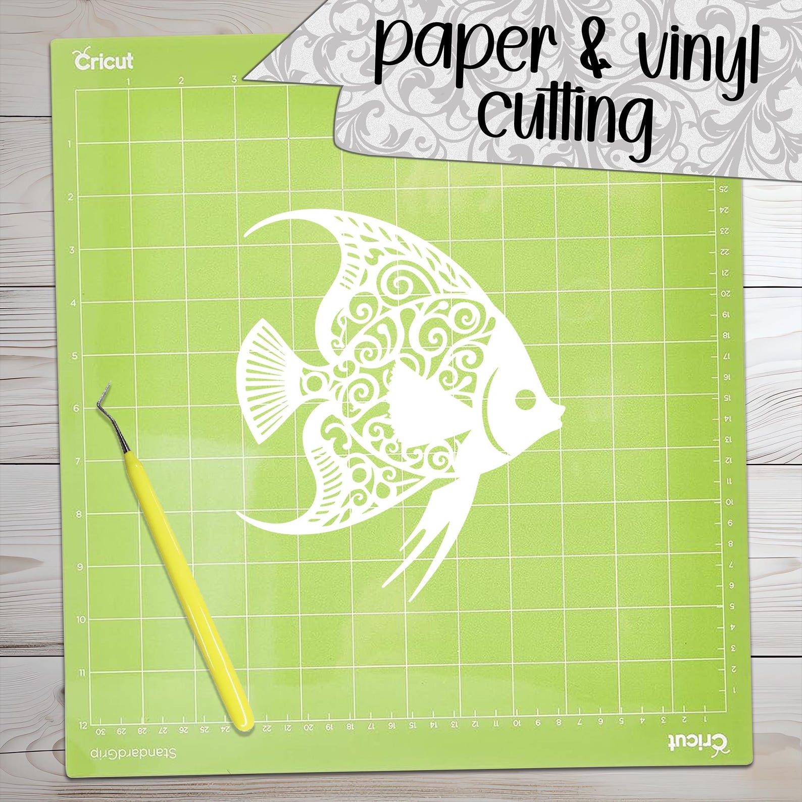 Filigree Angelfish SVG Cut Files (svg Dxf Png Eps Jpeg) Silhouette ...