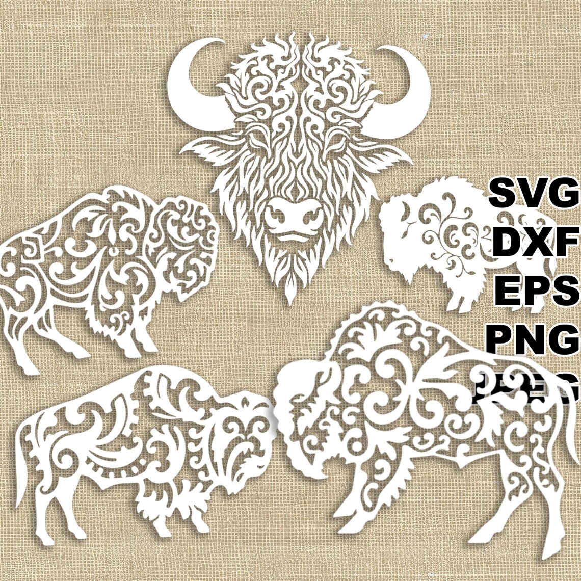 More Buffalo SVG Cut Files (svg Dxf Png Eps Jpeg) Silhouette & Cricut ...