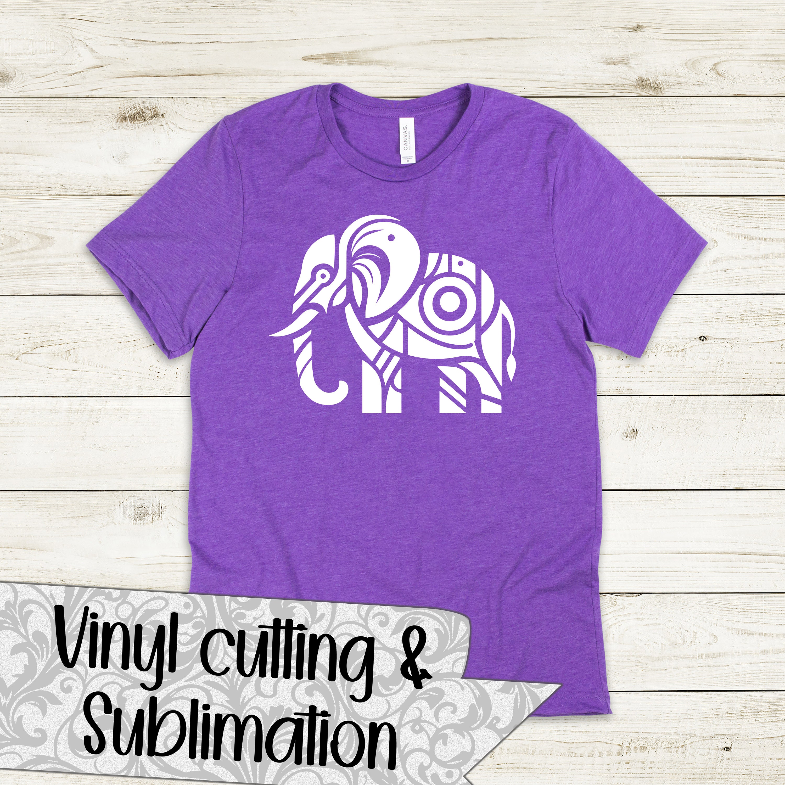 Elephant SVG Cut Files svg Dxf Png Eps Jpg Silhouette & Cricut, Digital ...