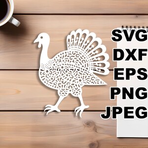 Fancy Turkeys SVG Cut Files svg Dxf Png Eps Jpeg Silhouette & Cricut ...