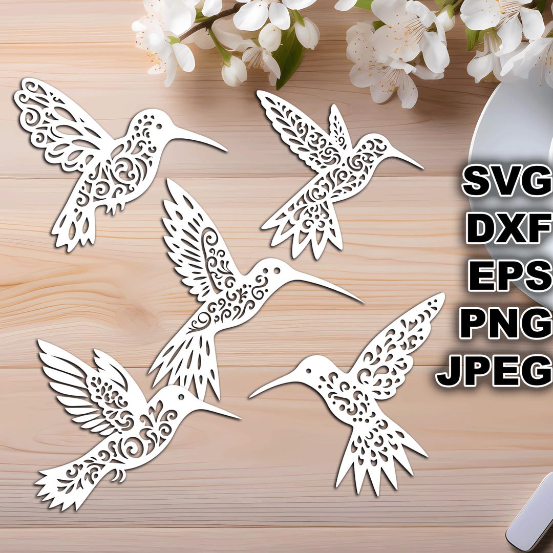 More Filigree Hummingbirds SVG Cut Files (svg Dxf Png Eps Jpeg ...