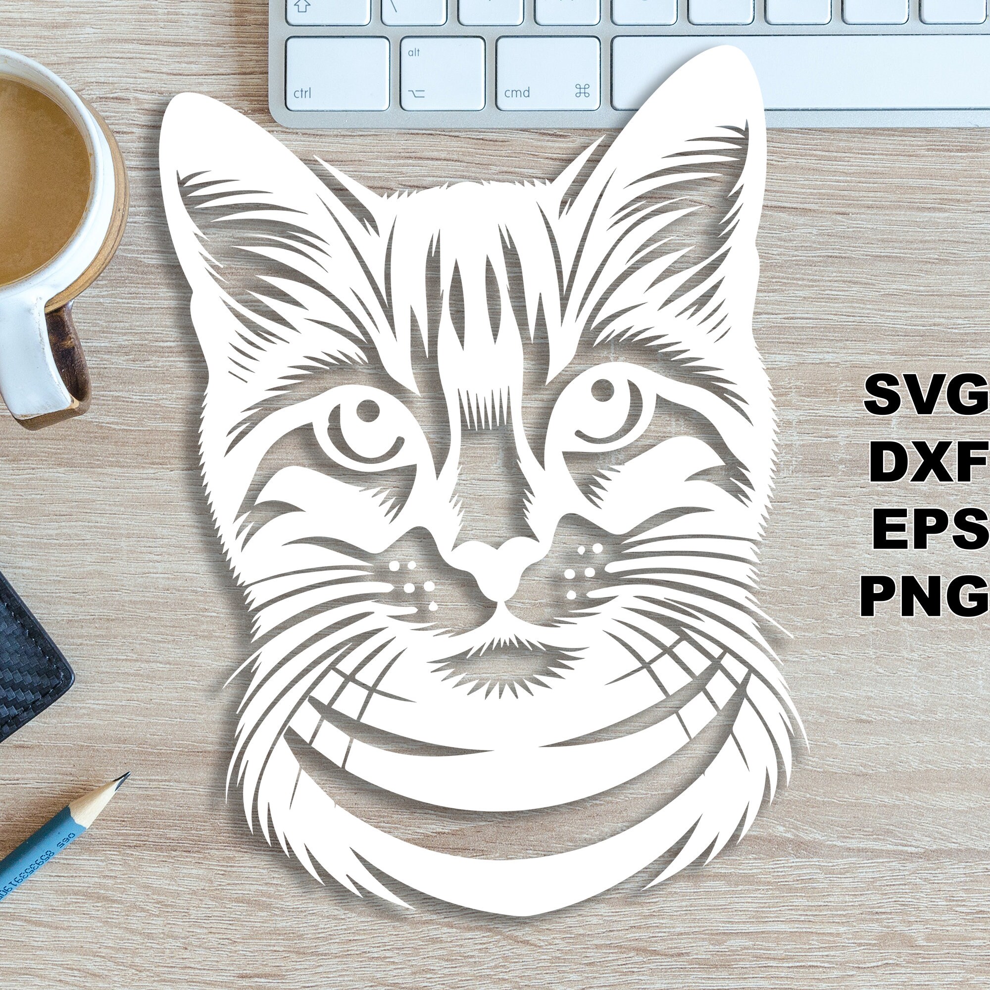 Tabby Cat SVG Cut Files svg Dxf Png Eps Silhouette & Cricut, Digital ...