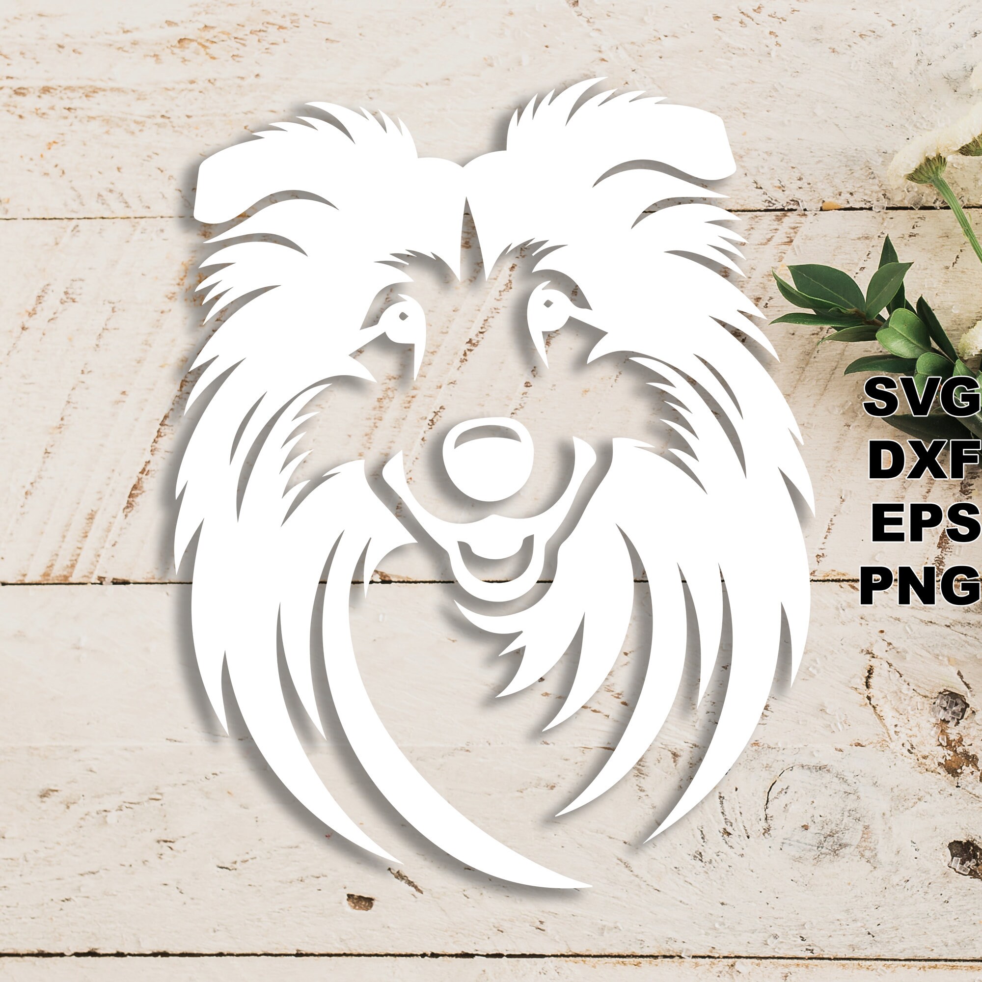 Rough Collie SVG Cut Files svg Dxf Png Eps Silhouette & Cricut, Digital ...