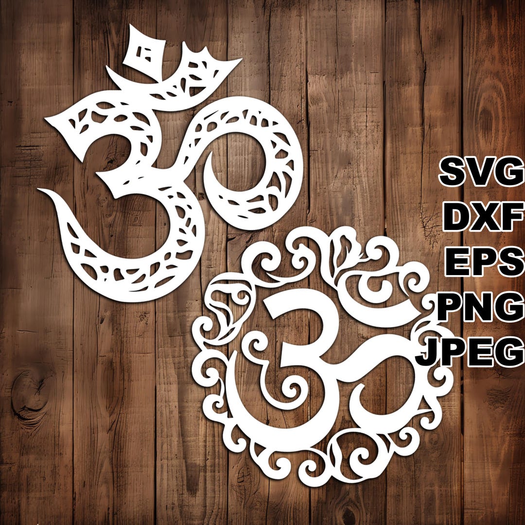 Filigree Om ॐ SVG Cut Files (svg Dxf Png Eps Jpeg) Silhouette & Cricut ...
