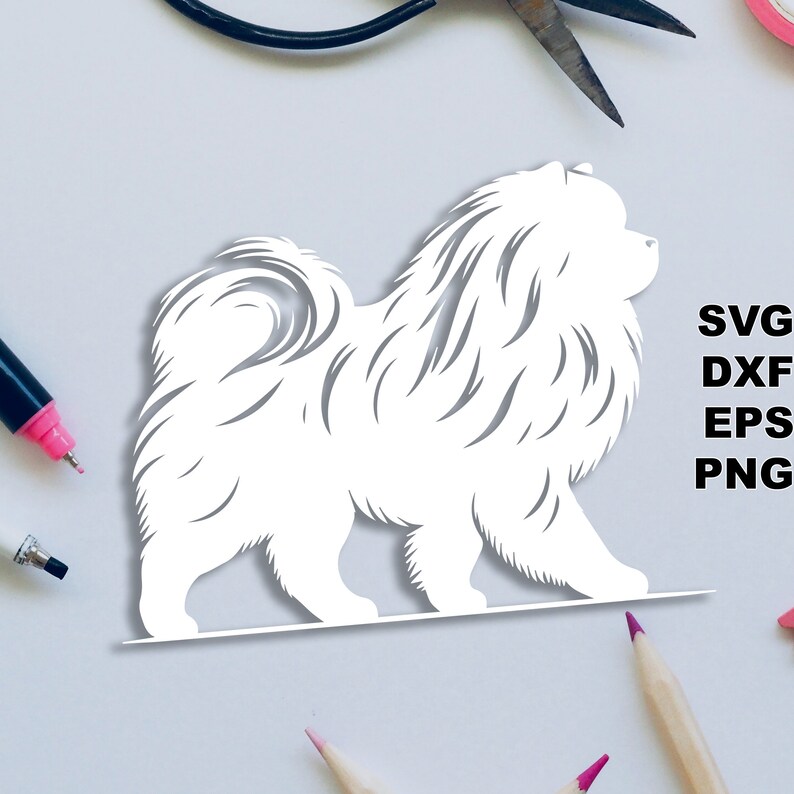 Chow Chow SVG Cut Files svg Dxf Png Eps Silhouette & Cricut, Digital ...