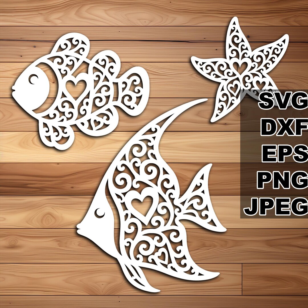 Lovely Reef Fish SVG Cut Files (svg Dxf Png Eps Jpeg) Silhouette ...