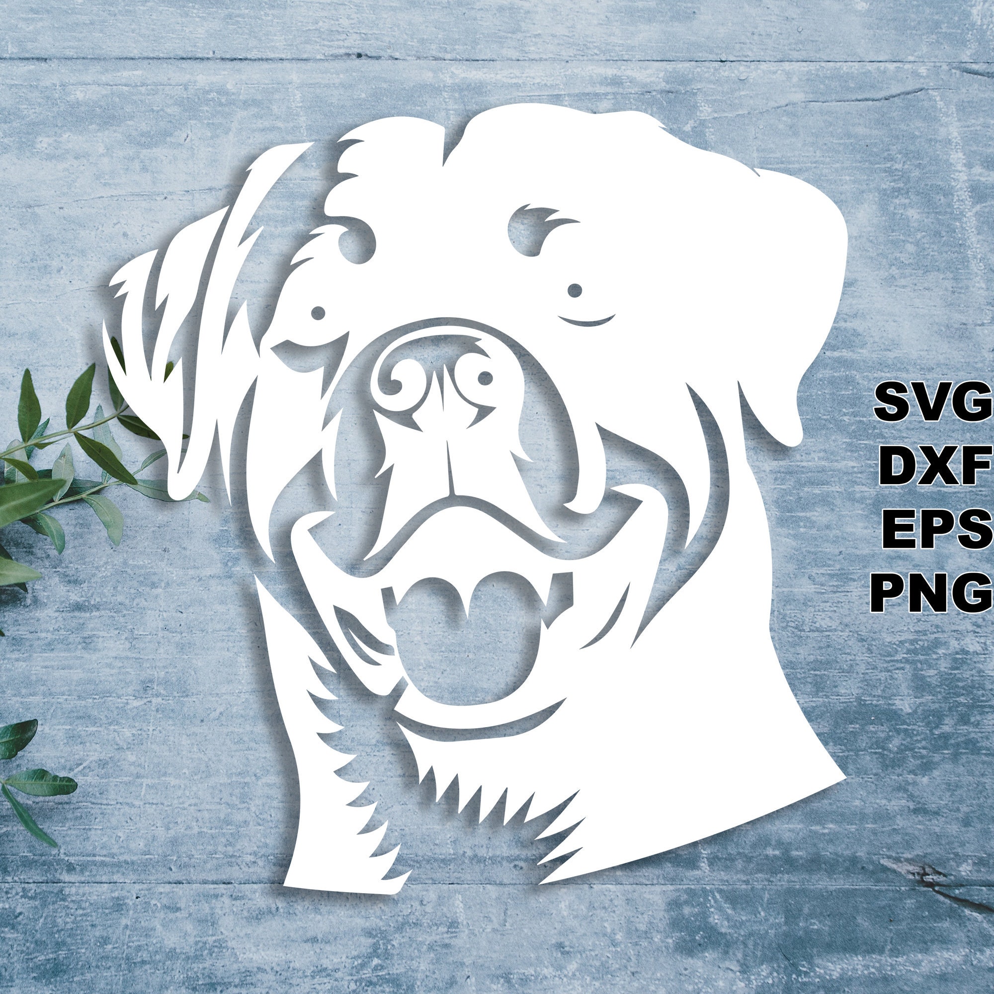 Rottweiler SVG Cut Files svg Dxf Png Eps Silhouette & Cricut, Digital ...