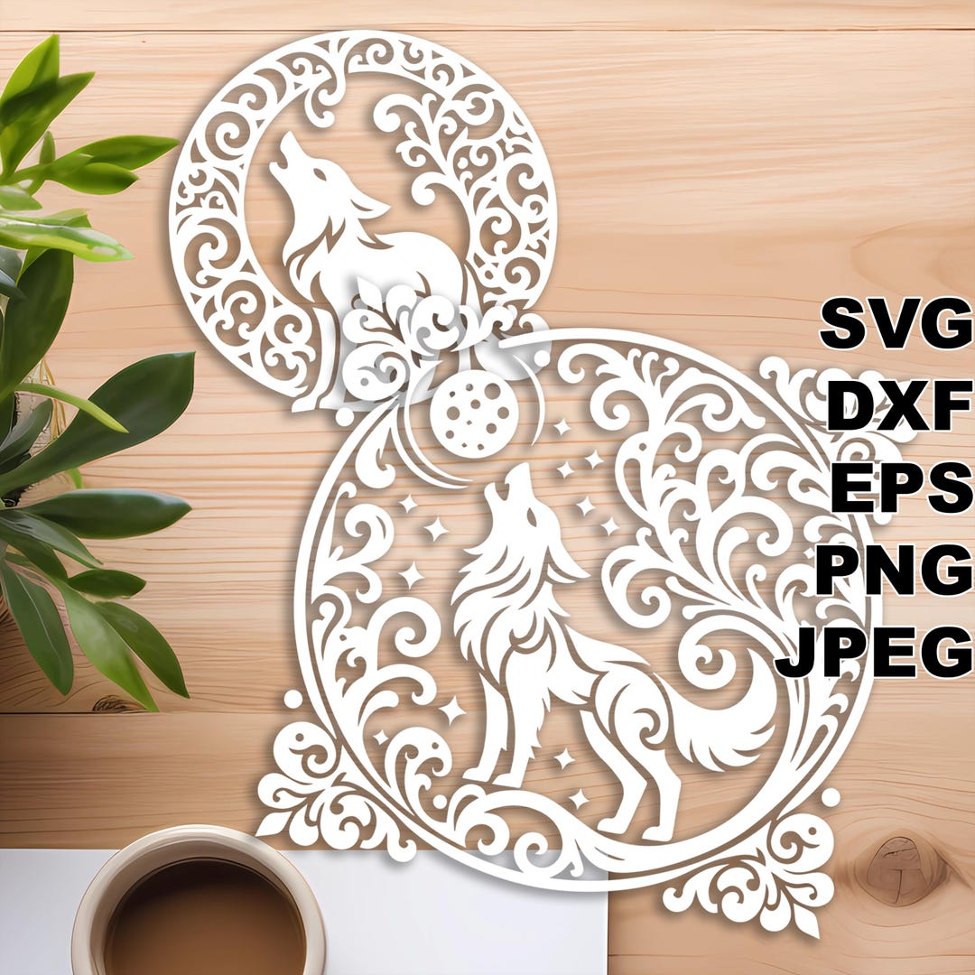 Howling at the Moon SVG Cut Files svg Dxf Png Eps Jpeg Silhouette ...