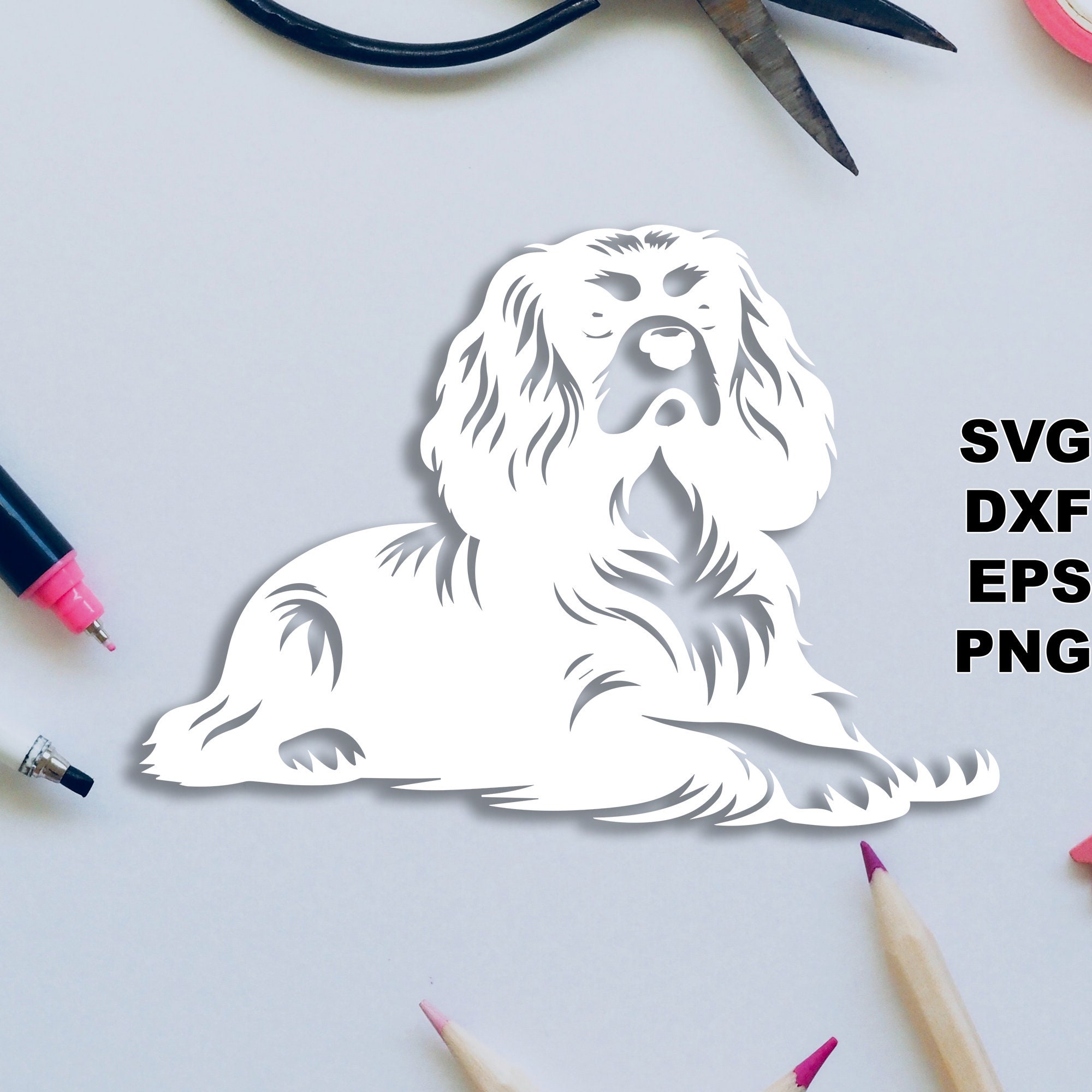 Cavalier King Charles SVG Cut Files svg Dxf Png Eps Silhouette & Cricut ...
