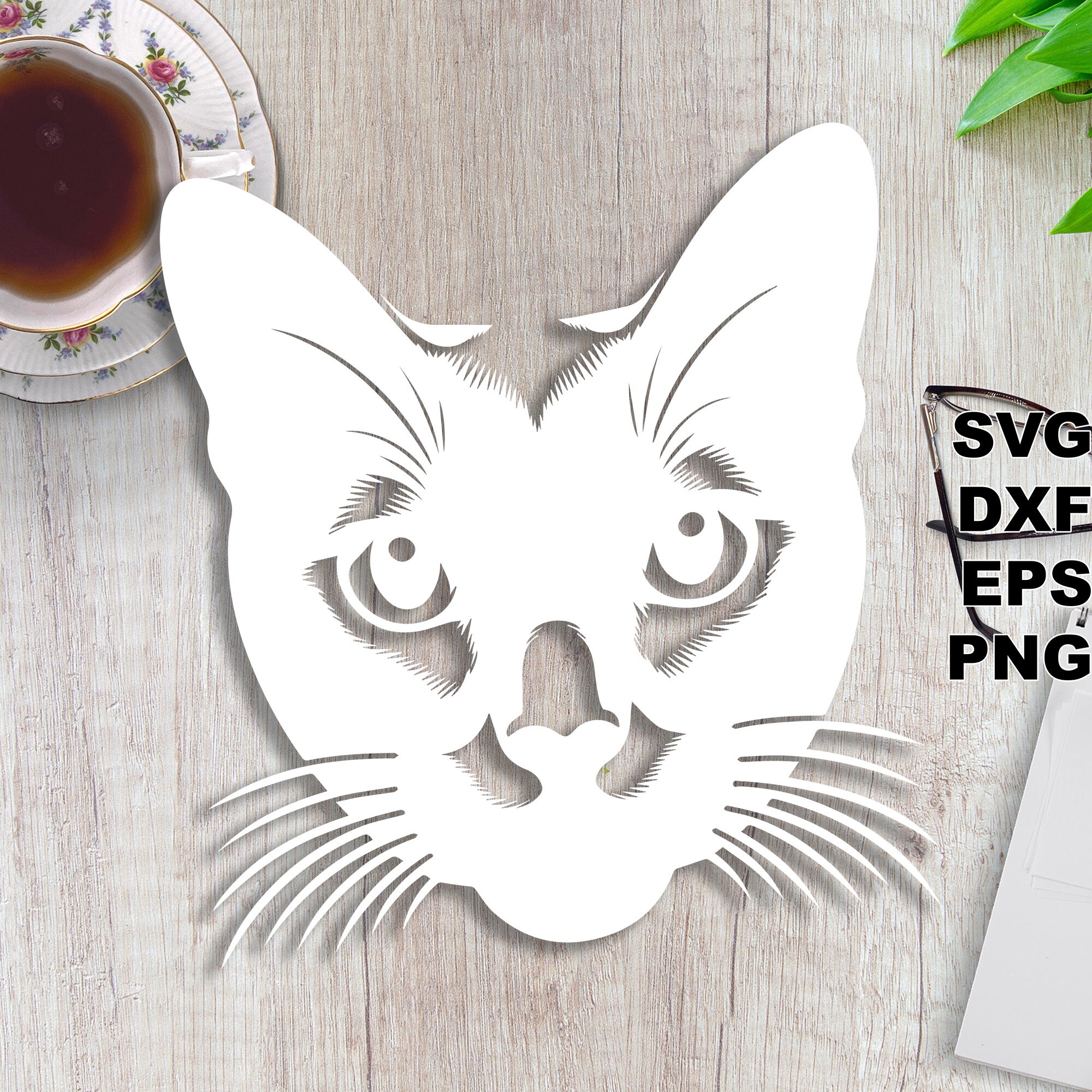 Russian Blue Cat SVG Cut Files svg Dxf Png Eps Silhouette & Cricut ...