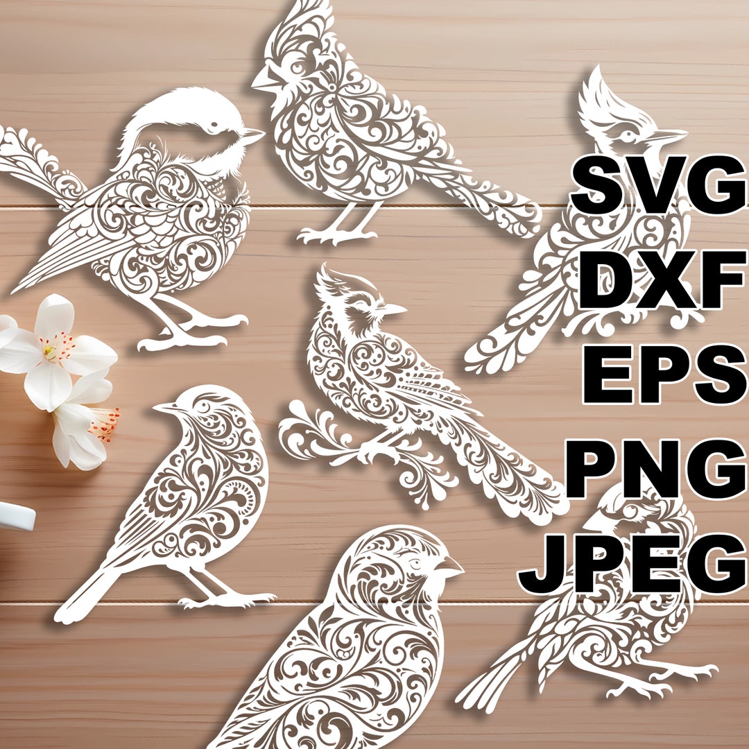 Fanciest Birds SVG Cut Files (svg Dxf Png Eps Jpg) Silhouette & Cricut ...
