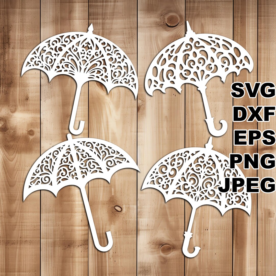 Filigree Parasol SVG Cut Files (svg Dxf Png Eps Jpeg) Silhouette ...