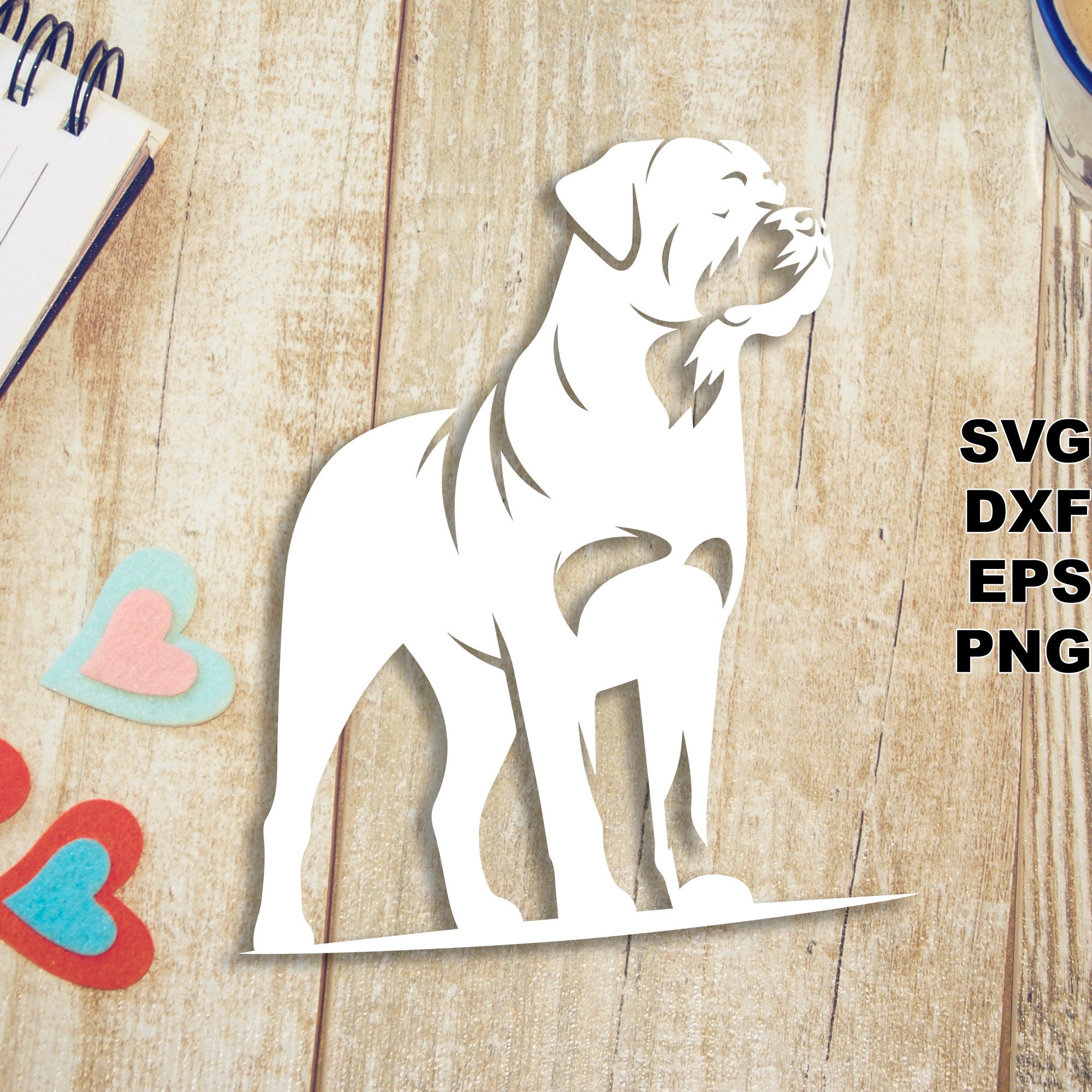 Rottweiler SVG Cut Files svg Dxf Png Eps Silhouette & Cricut, Digital ...