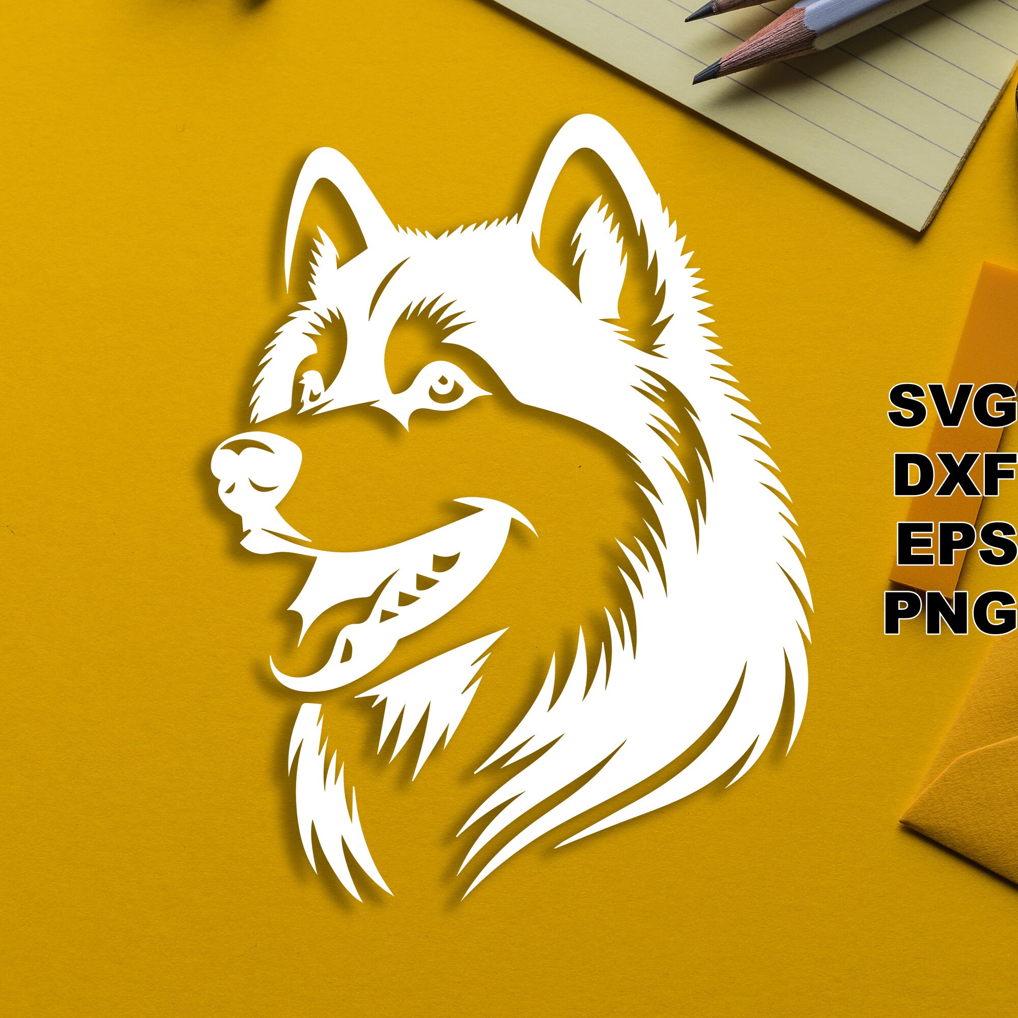Siberian Husky SVG Cut Files svg Dxf Png Eps Silhouette & Cricut ...