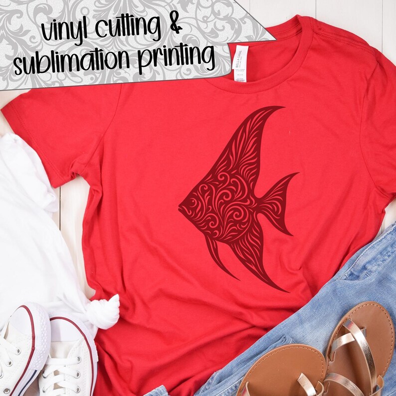 Filigree Angelfish SVG Cut Files (svg Dxf Png Eps Jpeg) Silhouette ...