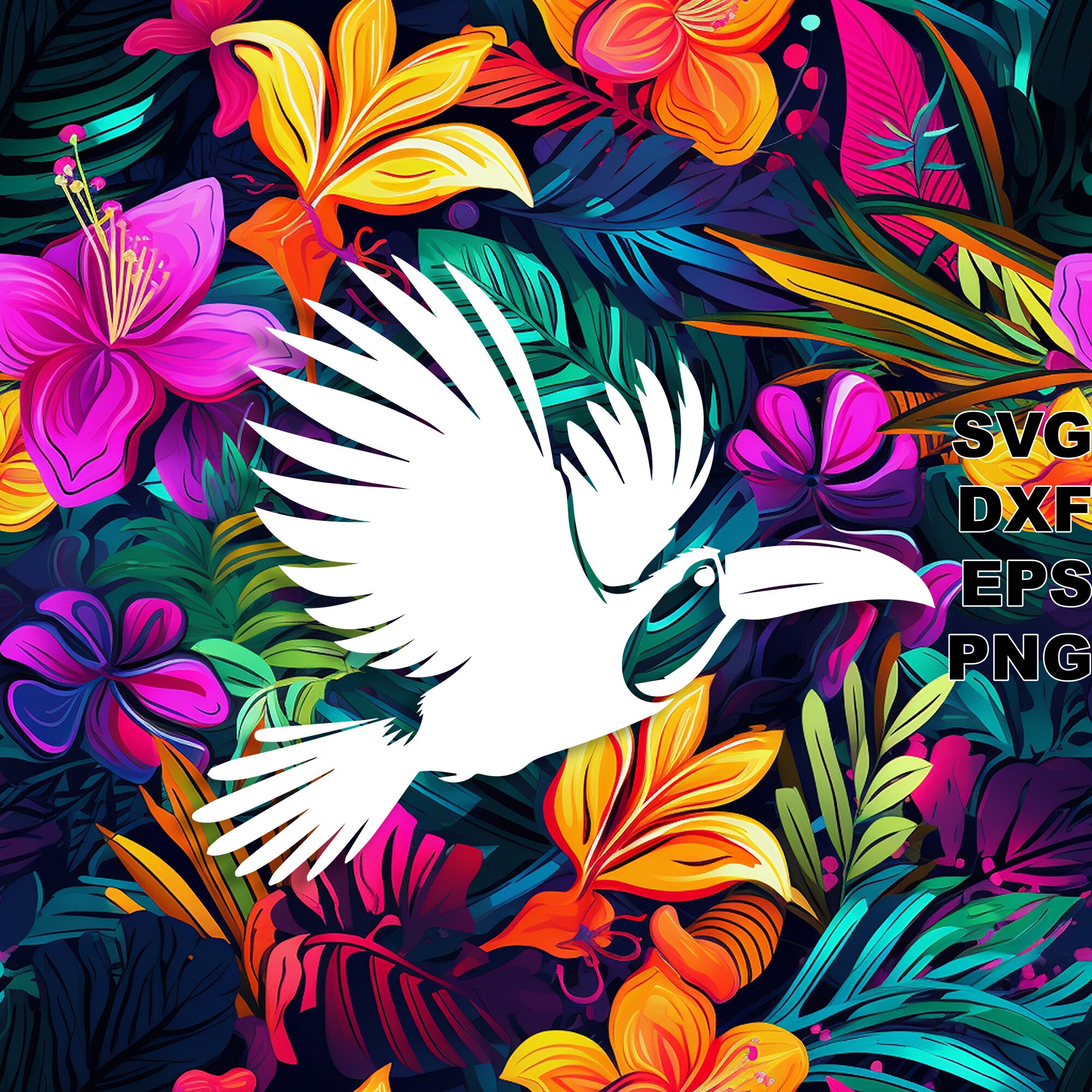 Toucan SVG Cut Files svg Dxf Png Eps Vinyl and Paper Cut, CNC, Laser ...