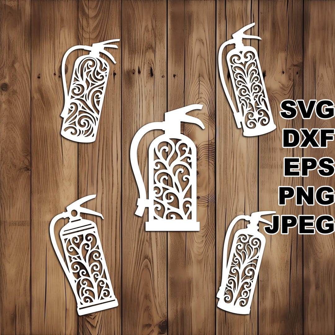 Filigree Fire Extinguisher SVG Cut Files (svg Dxf Png Eps Jpeg ...