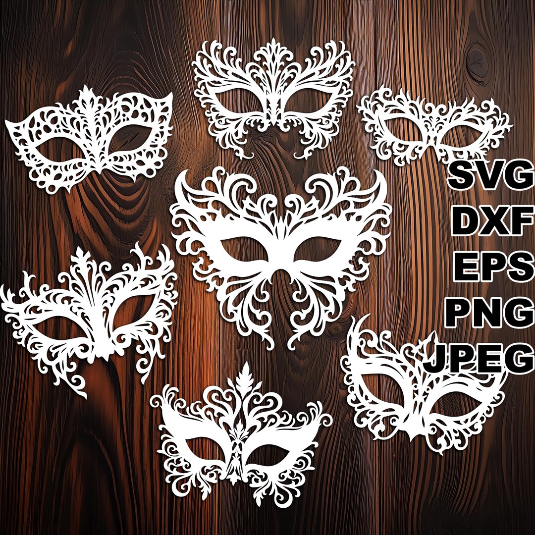 More Filigree Masks SVG Cut Files (svg Dxf Png Eps Jpeg) Silhouette ...