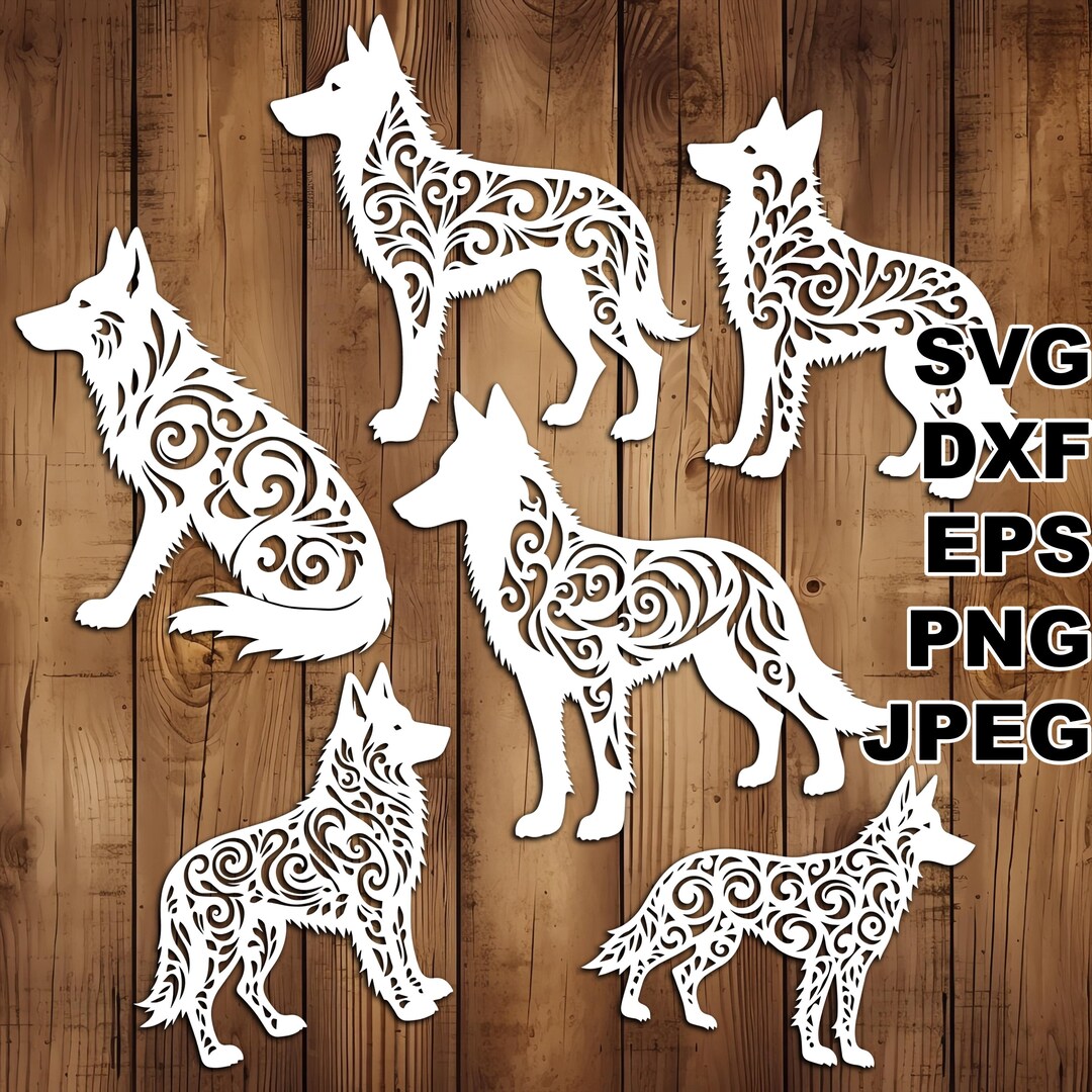 Filigree Czech Wolfdog 1 SVG Cut Files (svg Dxf Png Eps Jpeg ...