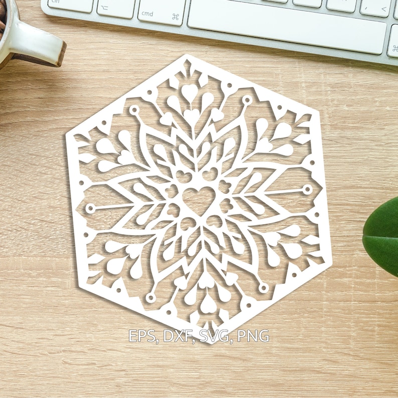 Snowflake SVG Cut Files (svg Dxf Png Eps) Silhouette & Cricut, Digital ...