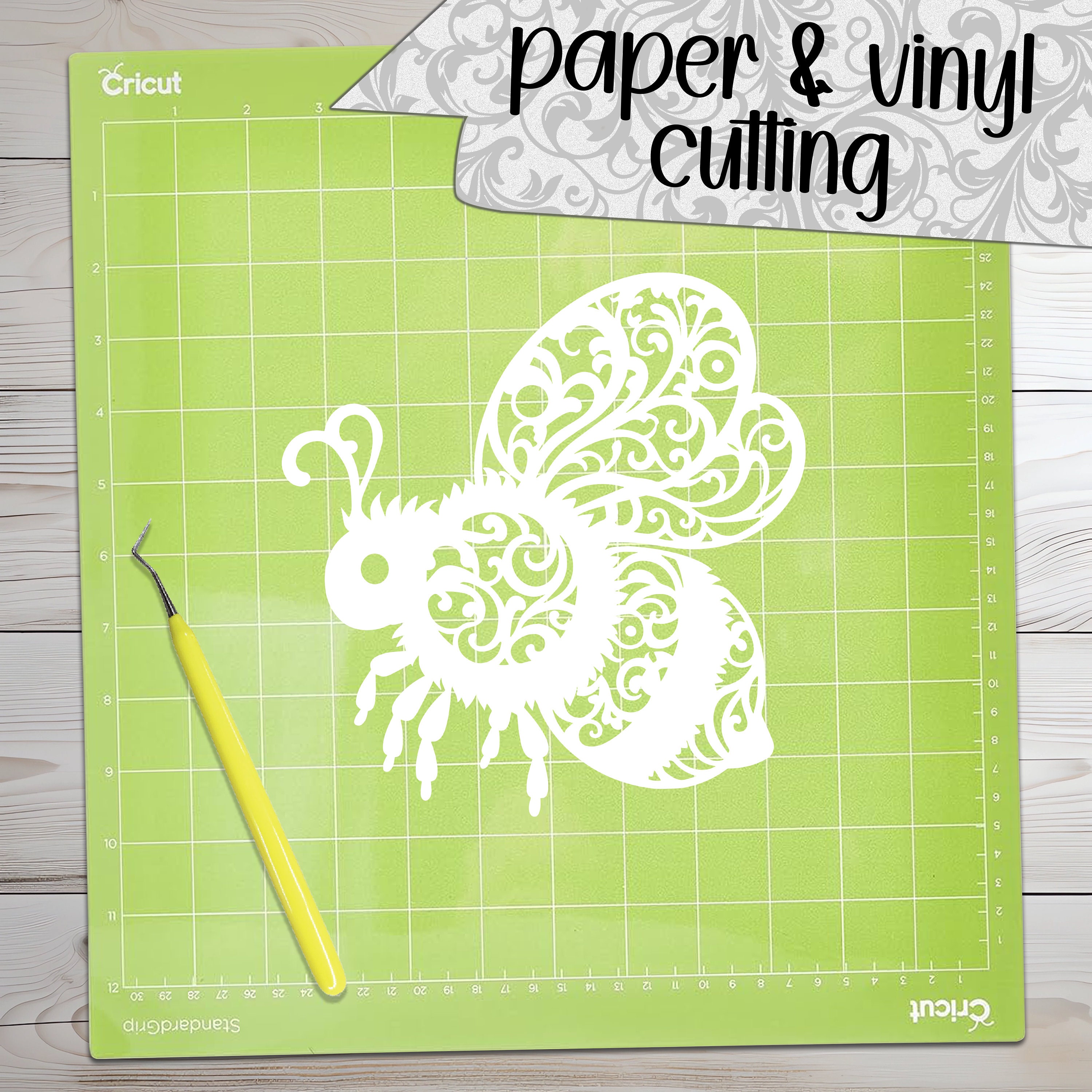 Bee Fancy SVG Cut Files (svg Dxf Png Eps Jpg) Silhouette & Cricut ...