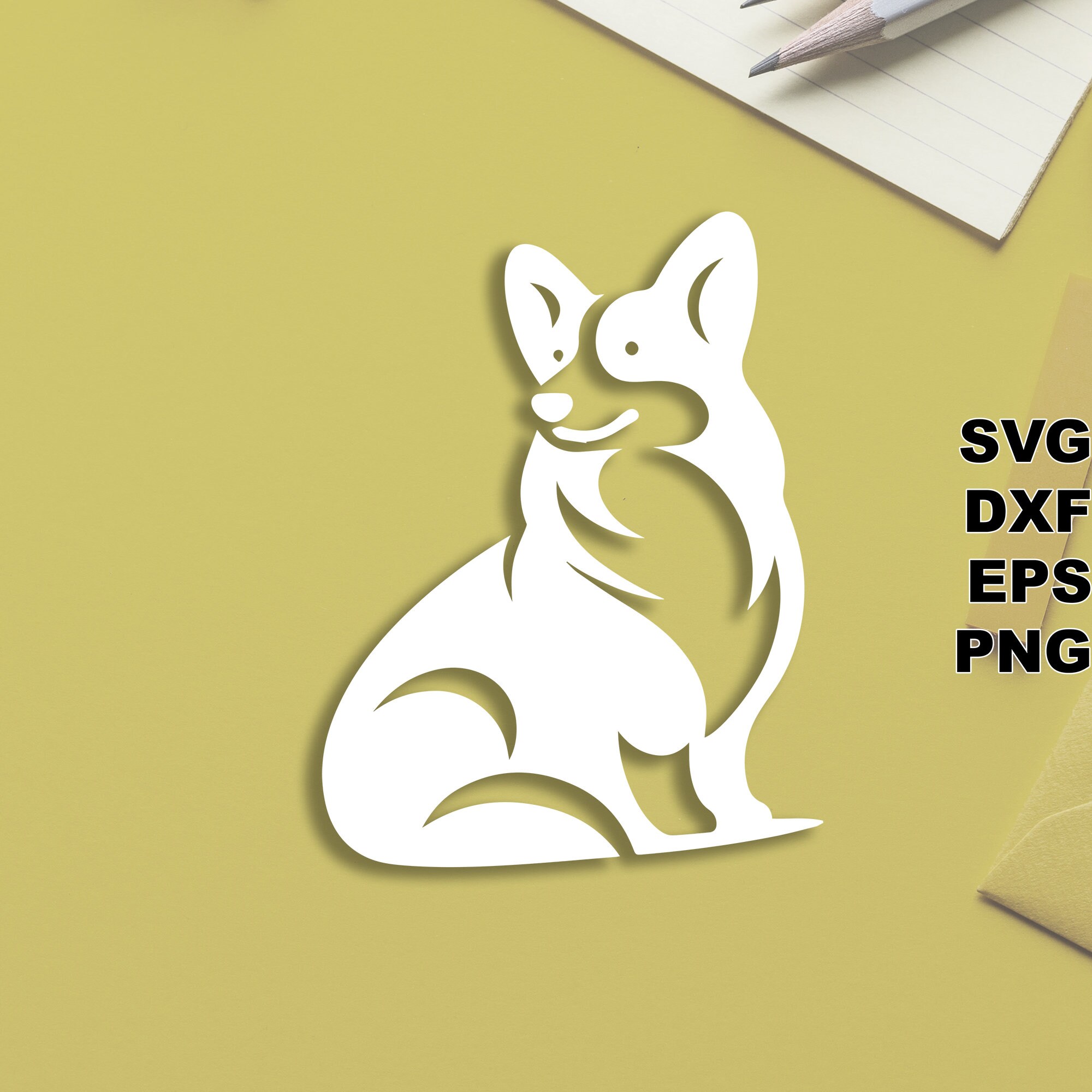 Corgi SVG Cut Files svg Dxf Png Eps Silhouette & Cricut, Digital ...