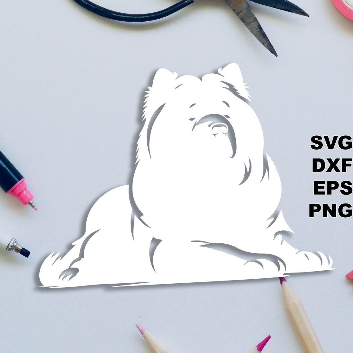 Chow Chow SVG Cut Files svg Dxf Png Eps Silhouette & Cricut, Digital ...