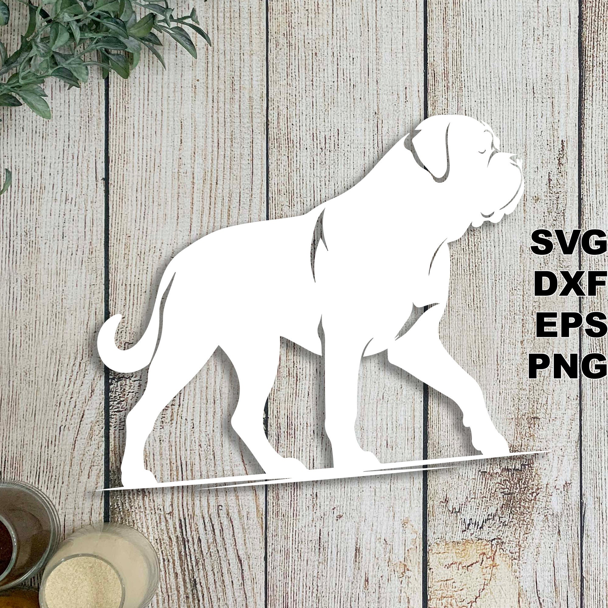 English Mastiff SVG Cut Files svg Dxf Png Eps Silhouette & Cricut ...