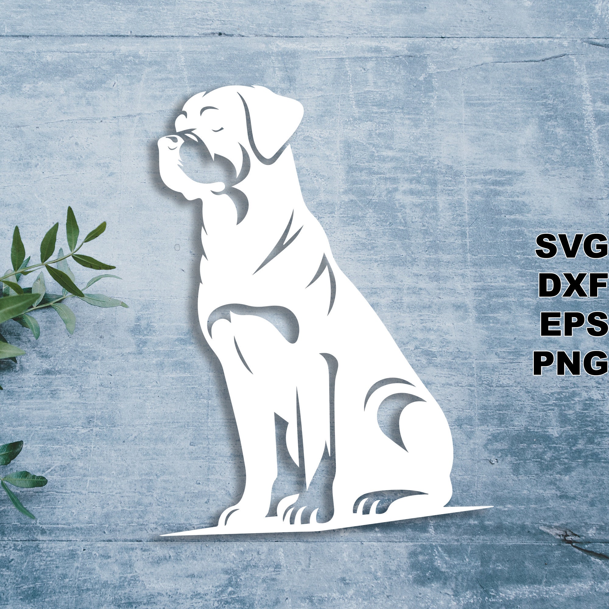 Rottweiler SVG Cut Files svg Dxf Png Eps Silhouette & Cricut, Digital ...