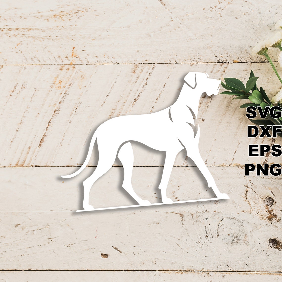 Great Dane SVG Cut Files svg Dxf Png Eps Silhouette & Cricut, Digital ...
