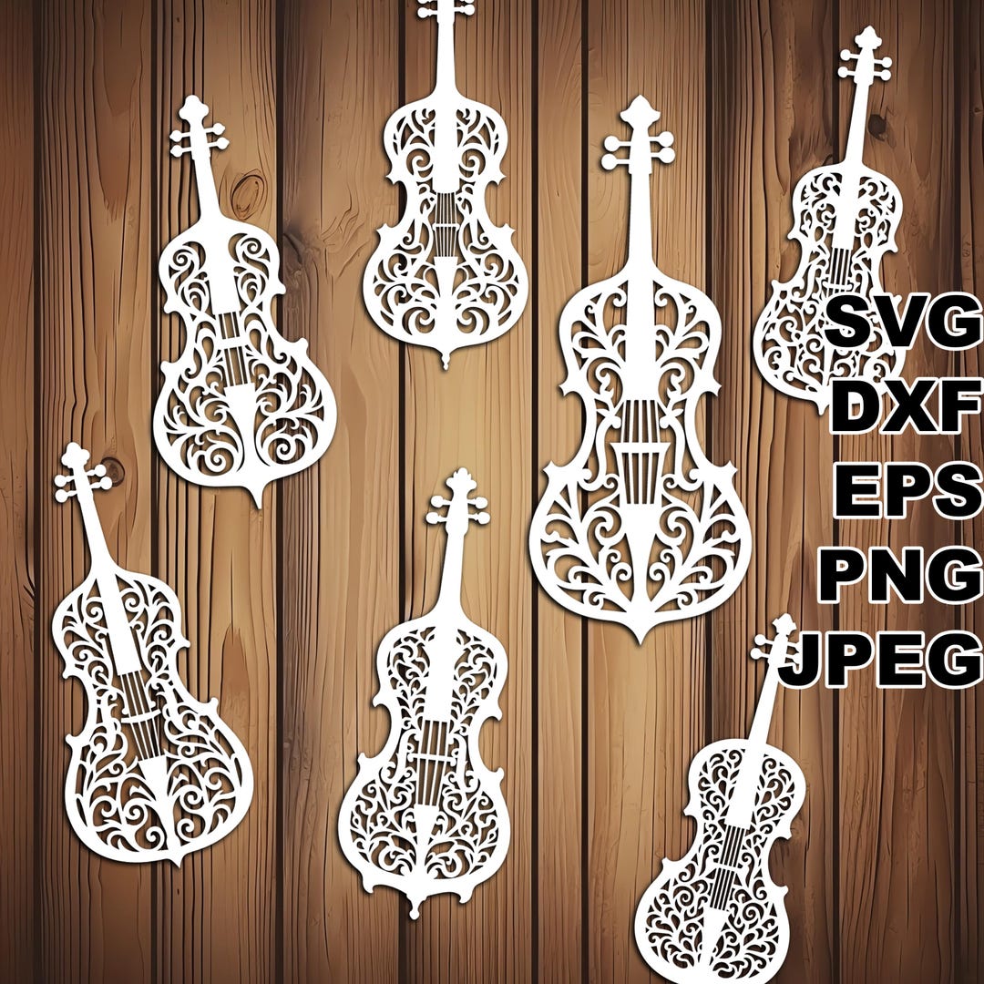 Cello SVG Cut Files (svg Dxf Png Eps Jpeg) Silhouette & Cricut, Digital ...