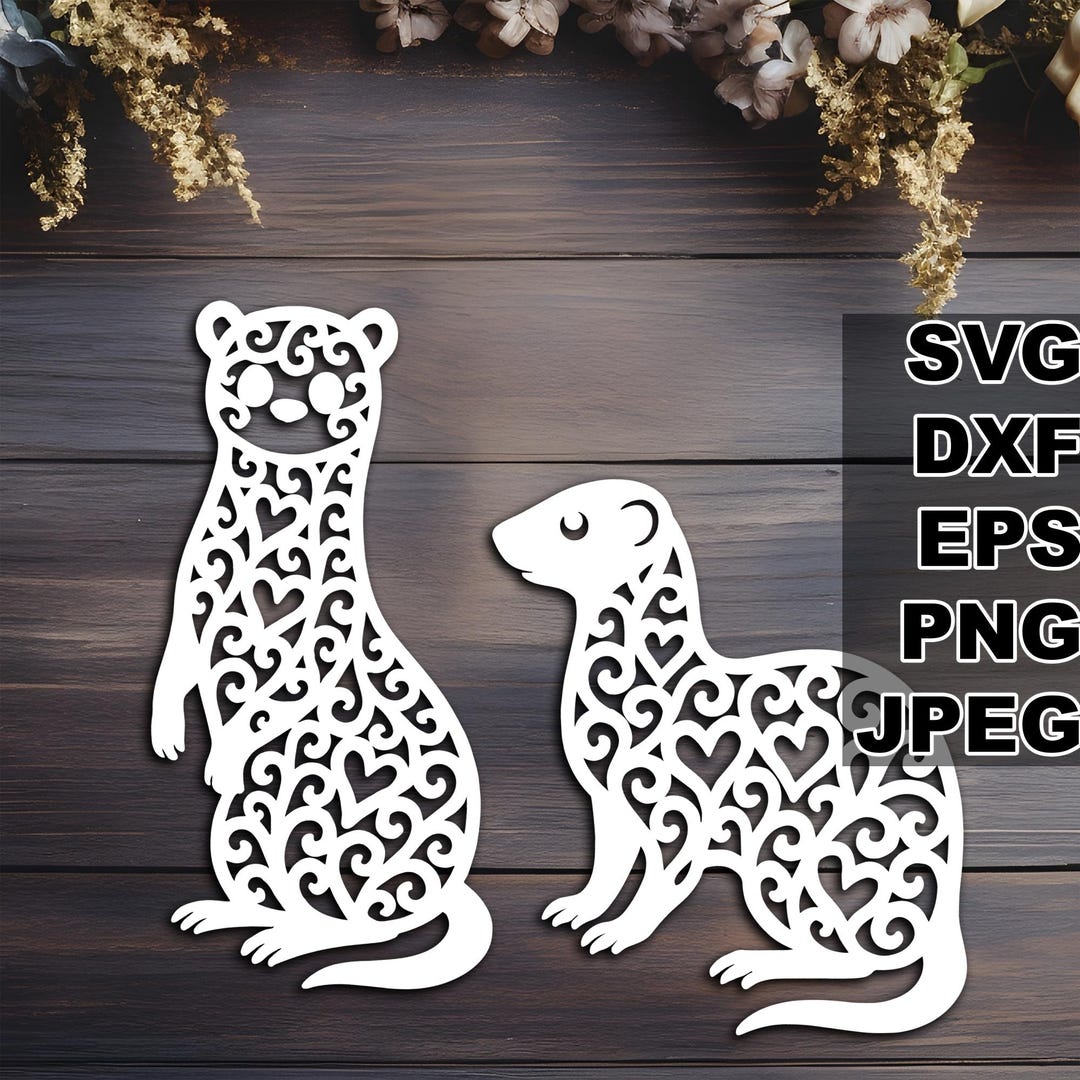 Lovely Ferret SVG Cut Files (svg Dxf Png Eps Jpeg) Silhouette & Cricut ...