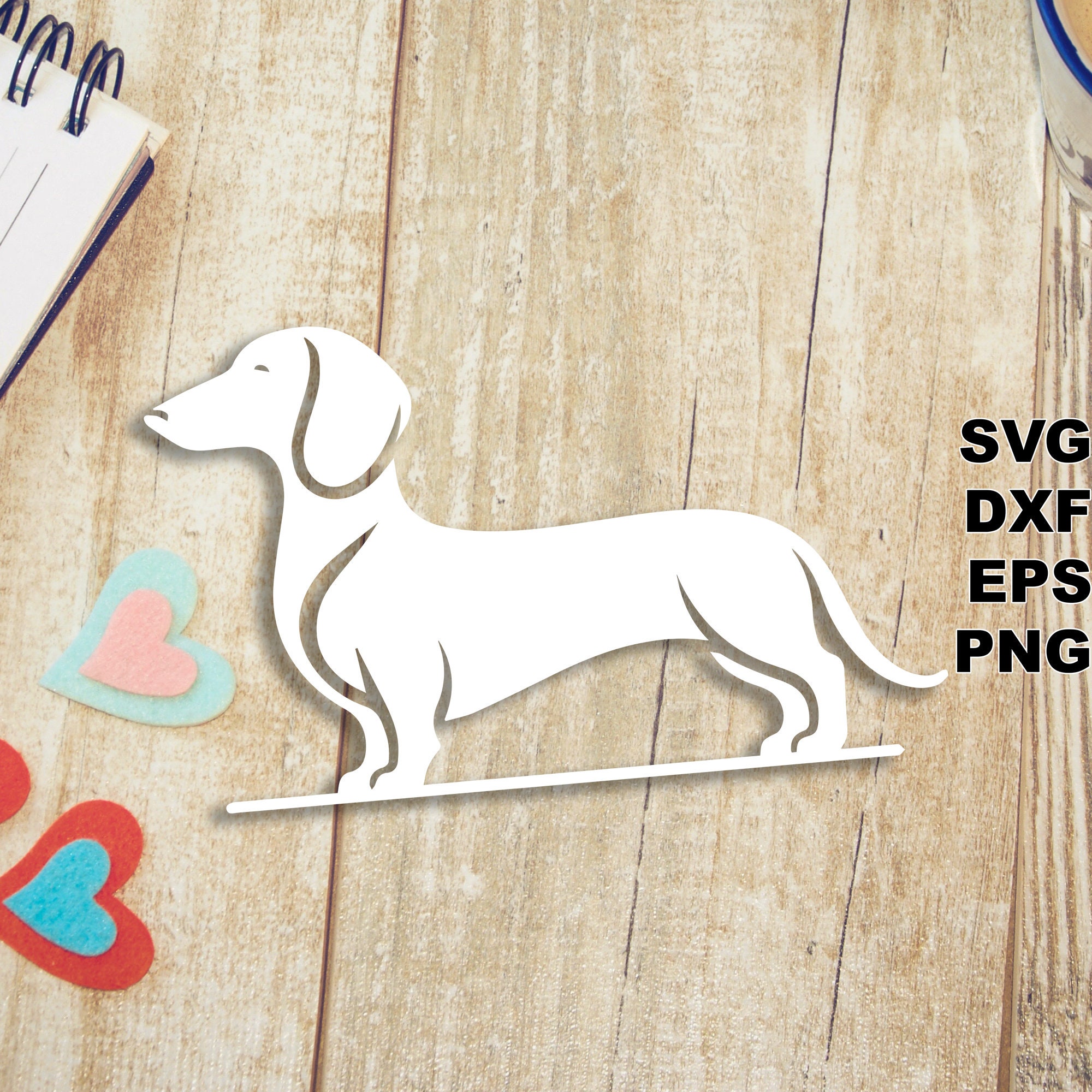 Dachshund Weiner Dog SVG Cut Files svg Dxf Png Eps Silhouette & Cricut ...