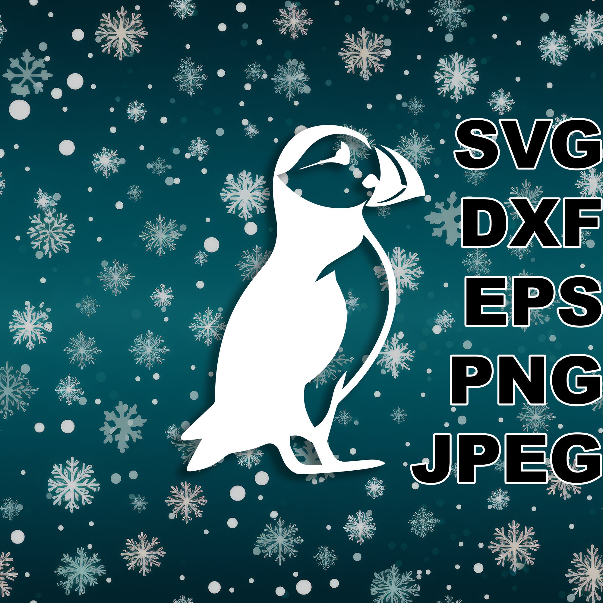 Puffin SVG Cut Files svg Dxf Png Eps Jpeg Vinyl and Paper Cut, CNC ...