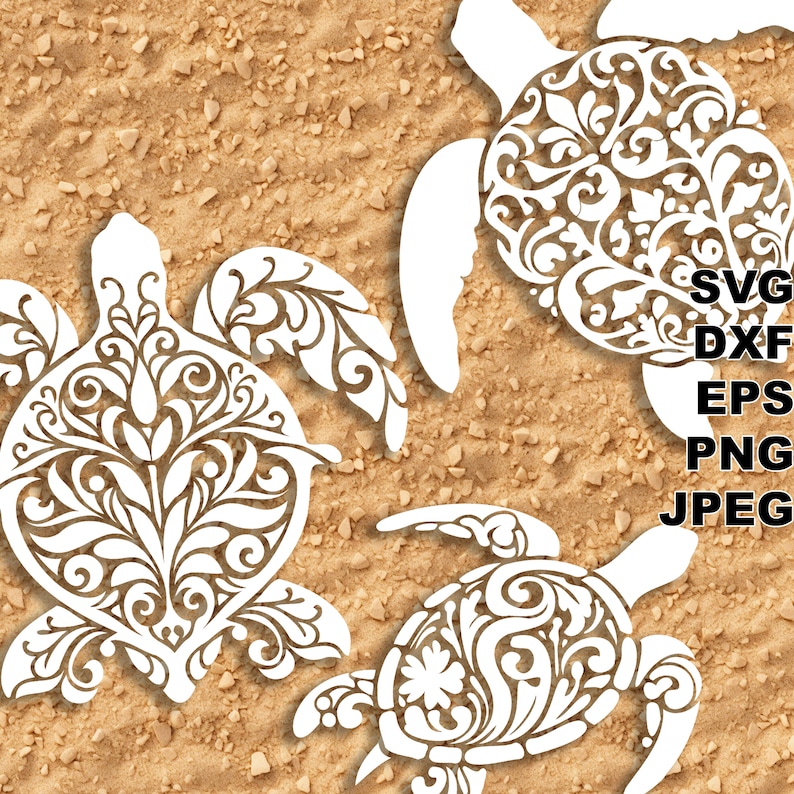 Sea Turtle SVG Cut Files svg Dxf Png Eps Jpg Silhouette & Cricut ...