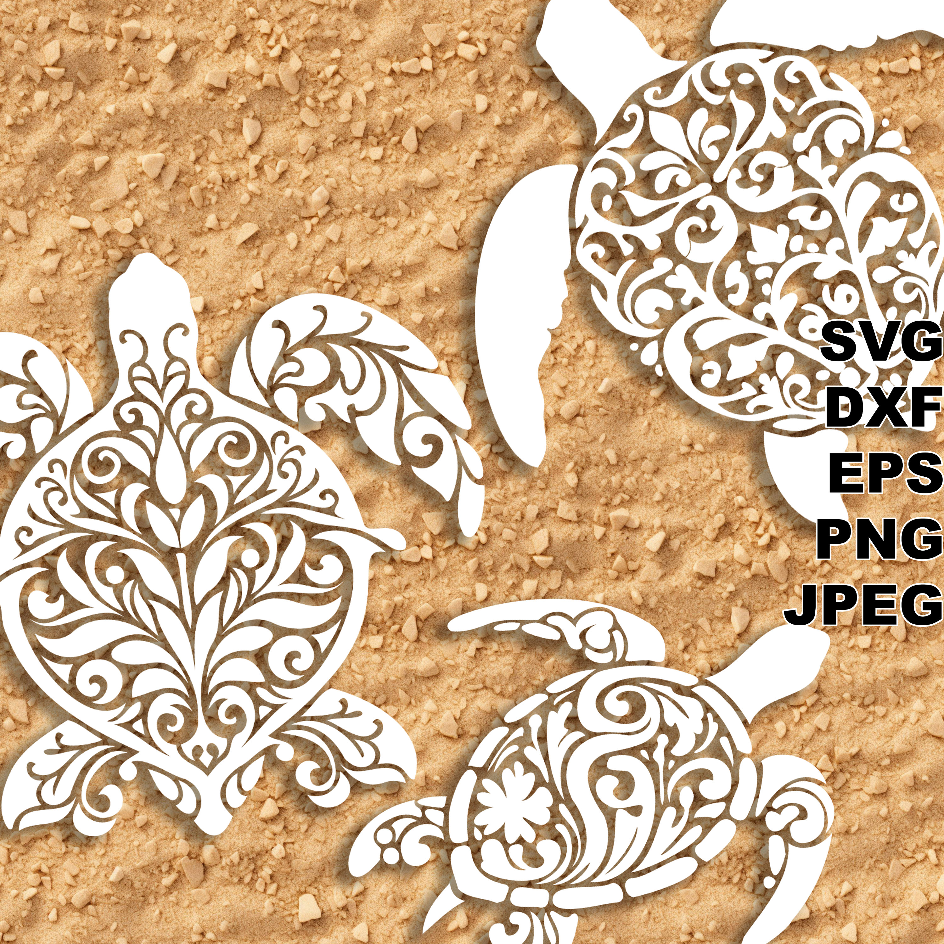 Sea Turtle SVG Cut Files svg Dxf Png Eps Jpg Silhouette & Cricut ...