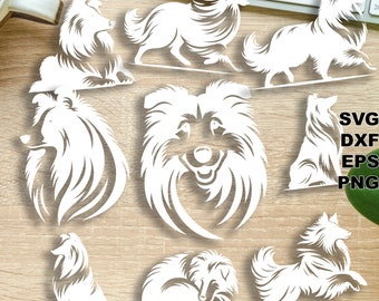 Collies Fancy SVG Cut Files (svg Dxf Png Eps Jpeg) Silhouette & Cricut ...