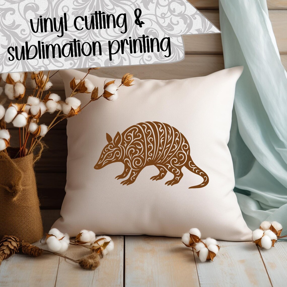 Filigree Armadillo SVG Cut Files (svg Dxf Png Eps Jpeg) Silhouette ...