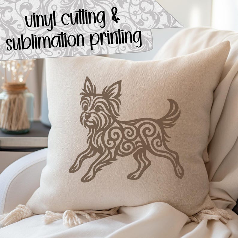 Elegant Yorkie SVG Cut Files (svg Dxf Png Eps Jpeg) Silhouette & Cricut ...