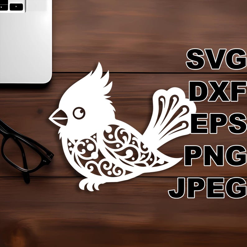 Northern Cardinal SVG Cut Files (svg Dxf Png Eps Jpeg) Silhouette ...