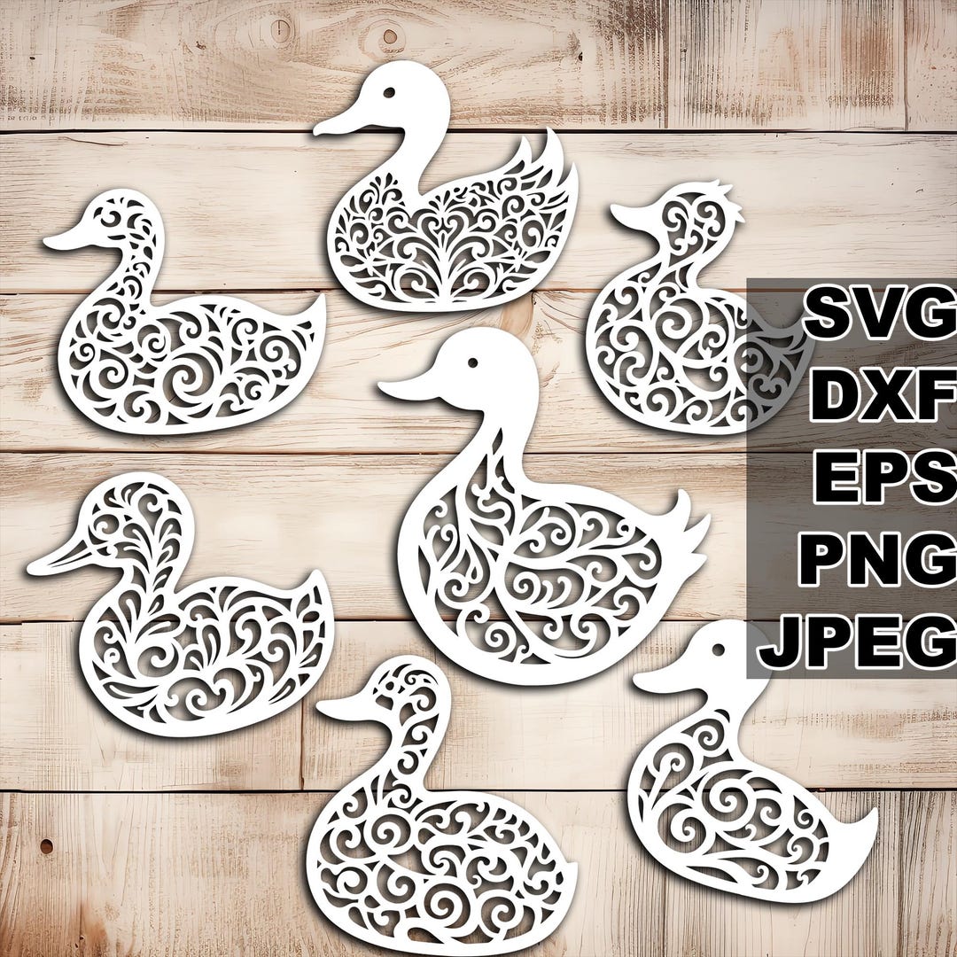 Filigree Ducks SVG Cut Files (svg Dxf Png Eps Jpeg) Silhouette & Cricut ...