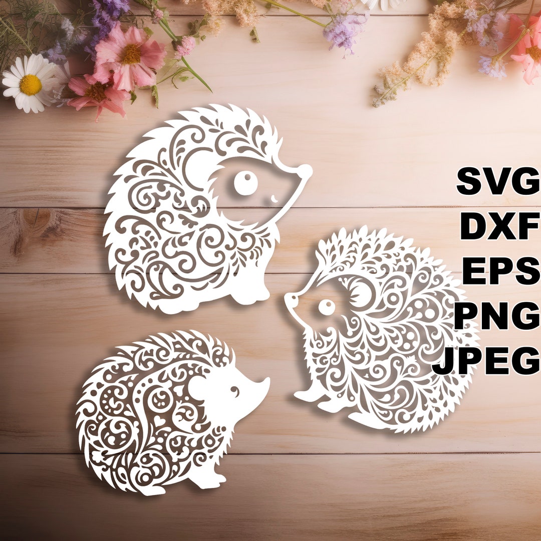 Fanciest Hedgehog SVG Cut Files (svg Dxf Png Eps Jpg) Silhouette ...