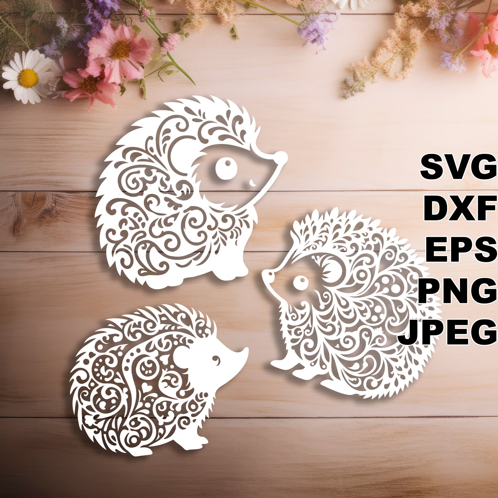 Fanciest Hedgehog SVG Cut Files (svg Dxf Png Eps Jpg) Silhouette ...