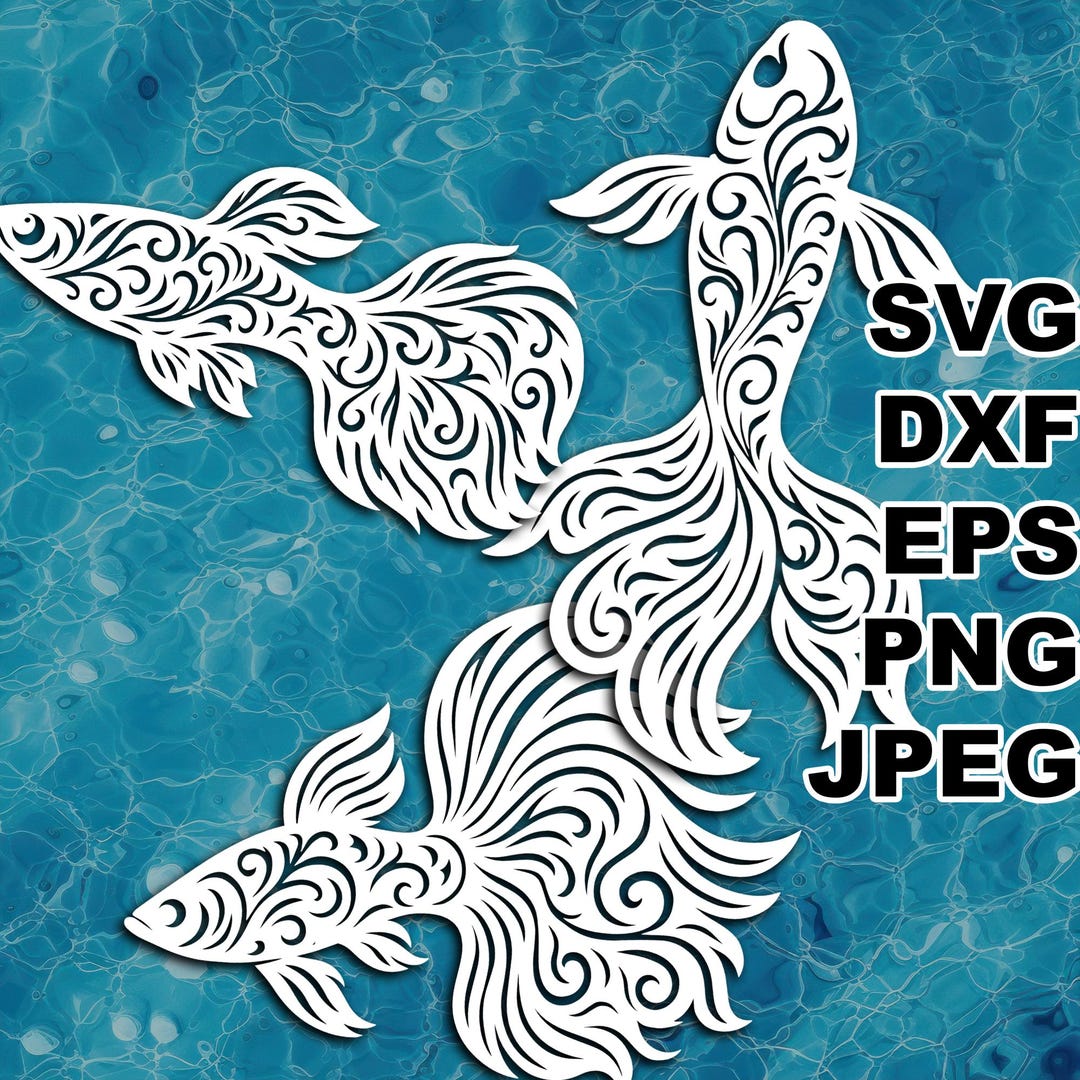 Filigree Guppy SVG Cut Files (svg Dxf Png Eps Jpeg) Silhouette & Cricut ...