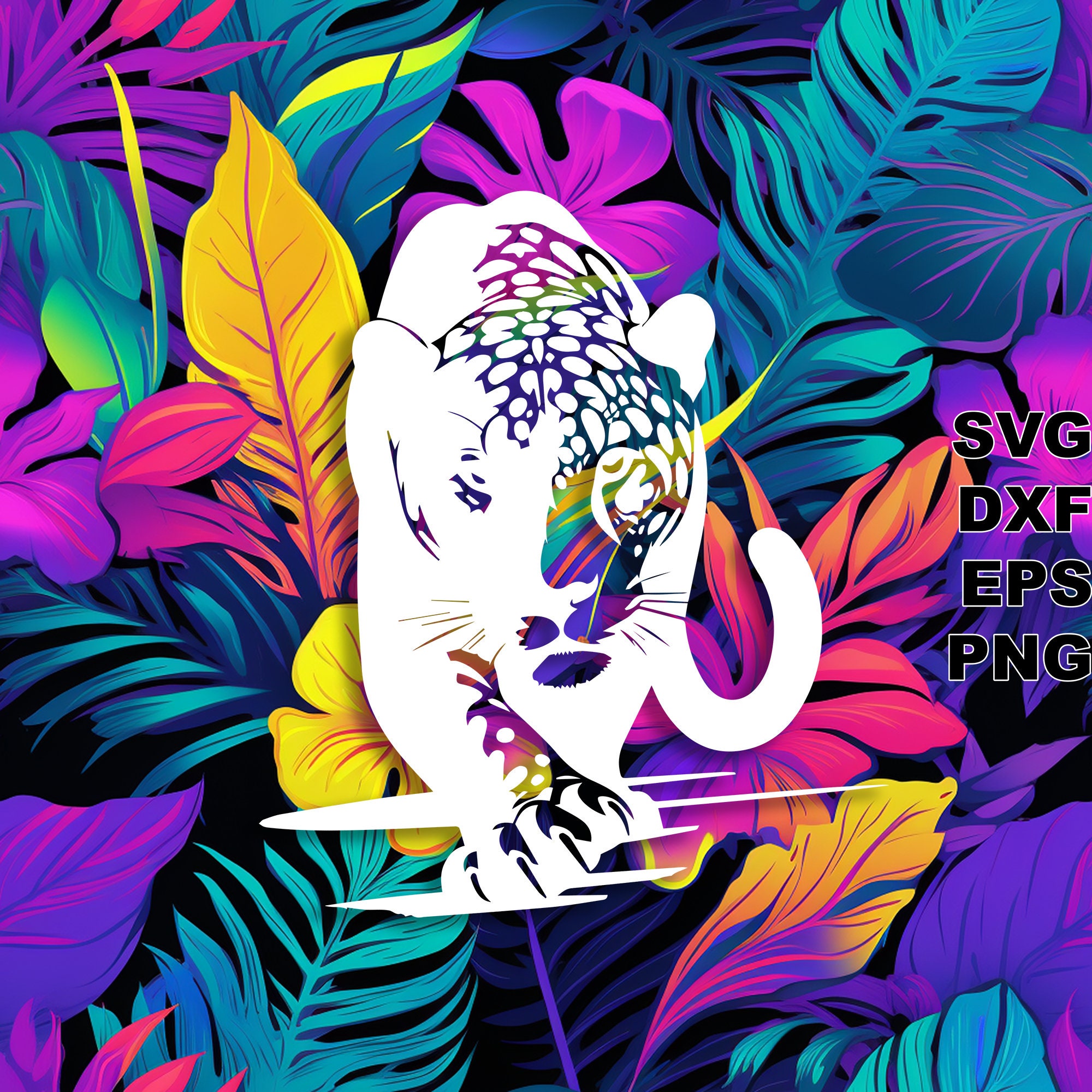Jaguar SVG Cut Files svg Dxf Png Eps Vinyl and Paper Cut, CNC, Laser ...