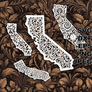 California State SVG Cut Files svg Dxf Png Eps Jpeg Silhouette & Cricut ...