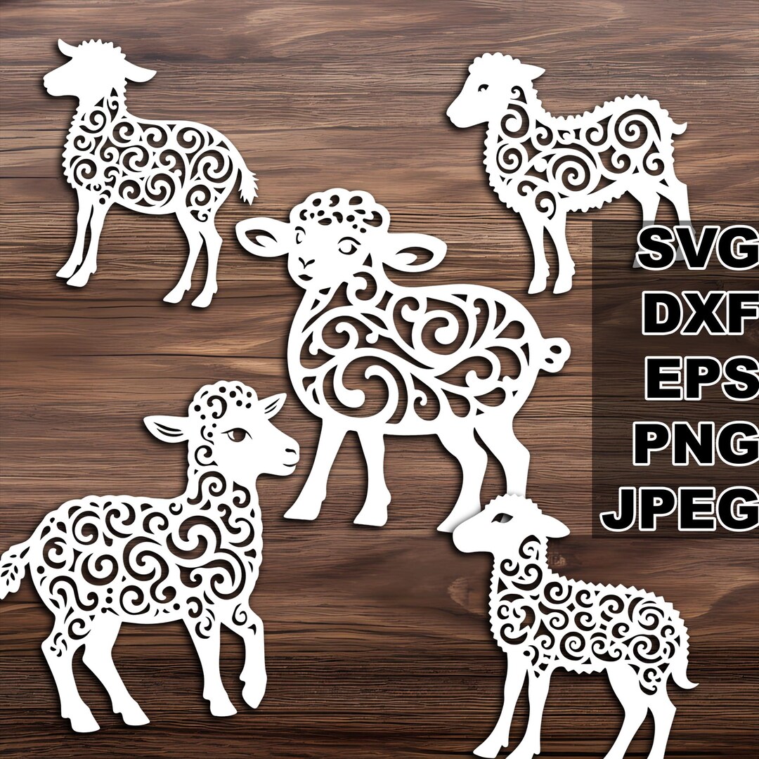Lovely Lamb SVG Cut Files (svg Dxf Png Eps Jpeg) Silhouette & Cricut ...
