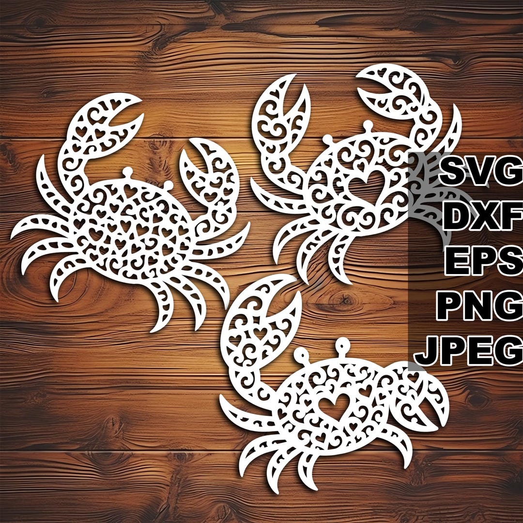 Lovely Crabs SVG Cut Files (svg Dxf Png Eps Jpeg) Silhouette & Cricut ...
