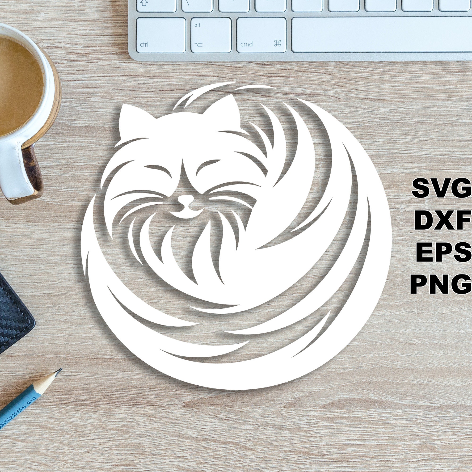 Norwegian Forest Cat SVG Cut Files svg Dxf Png Eps Silhouette & Cricut ...