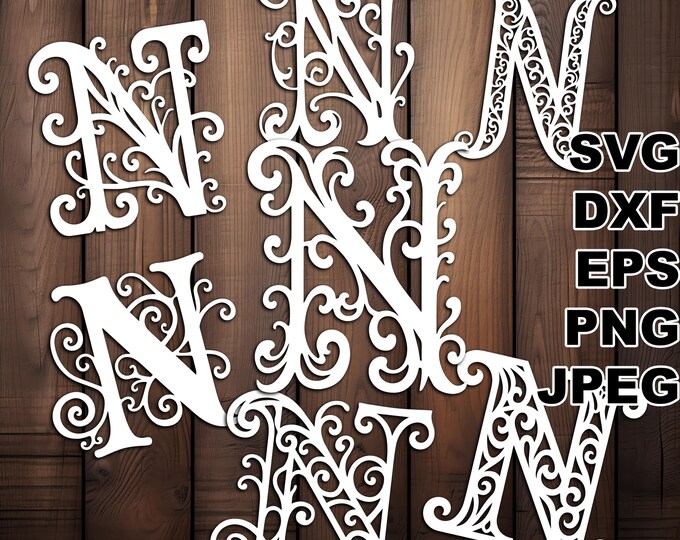 Letter N Silhouette SVG, Svg, Dxf, Cricut, Silhouette Cut File, Instant ...